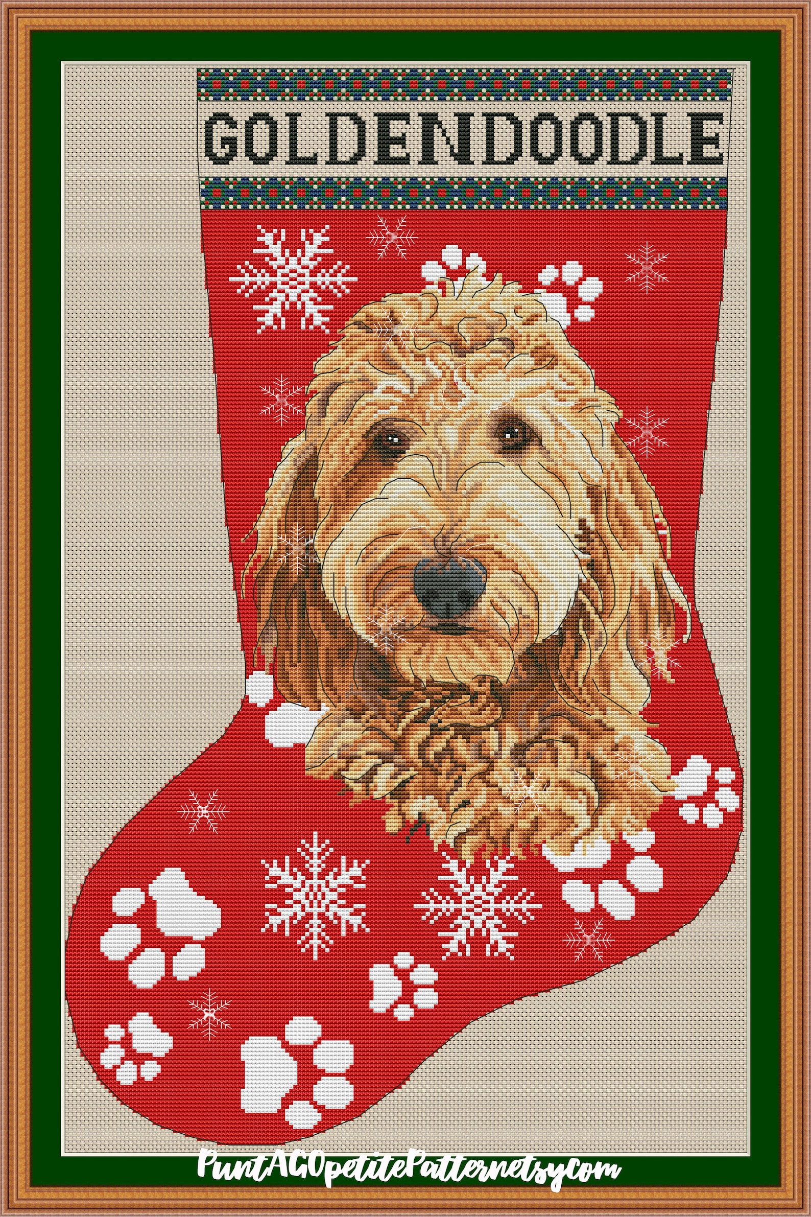 Goldendoodle Portrait Cross Stitch Pdf Pattern - Etsy