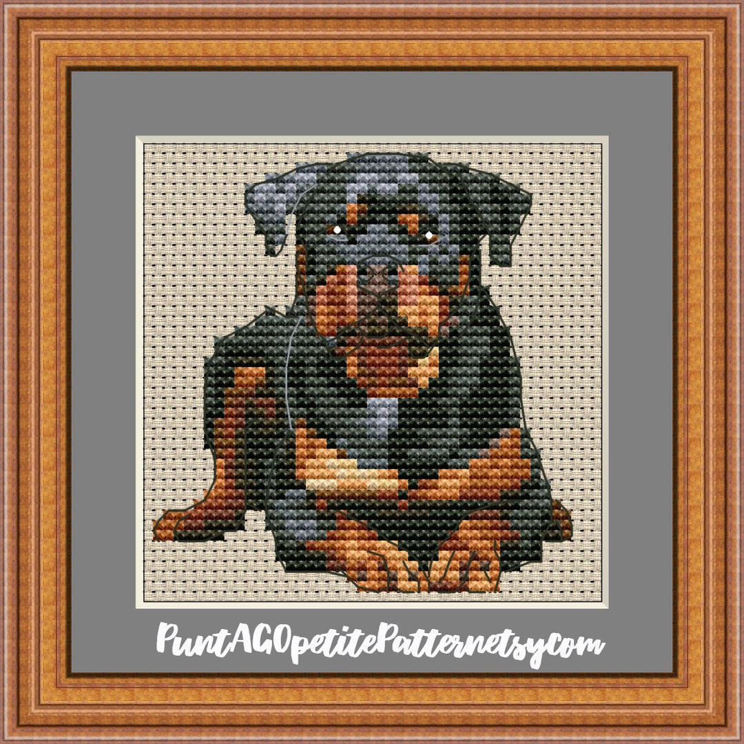 Rottweiler Mini Cross Stitch Pdf Pattern - Etsy