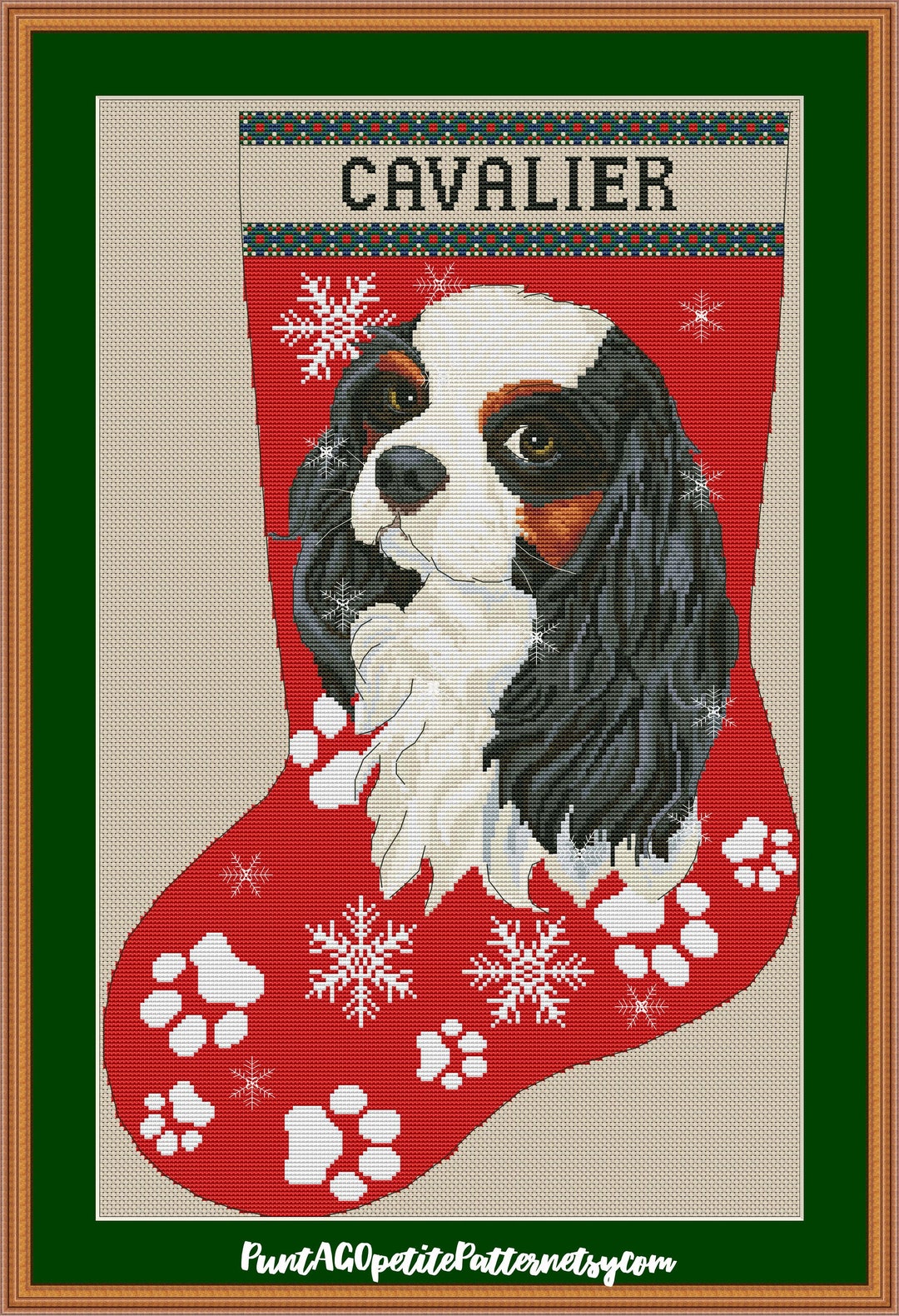 Cavalier King Charles Spaniel Christmas Stocking Cross Stitch Pdf ...