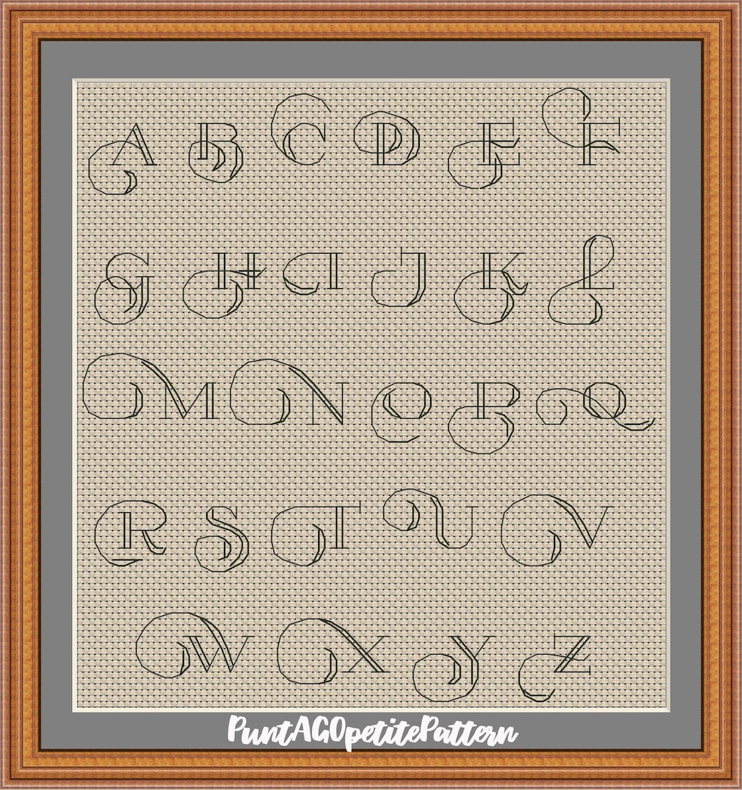 Alphabet Filigree Font Cross Stitch Pdf Pattern - Etsy