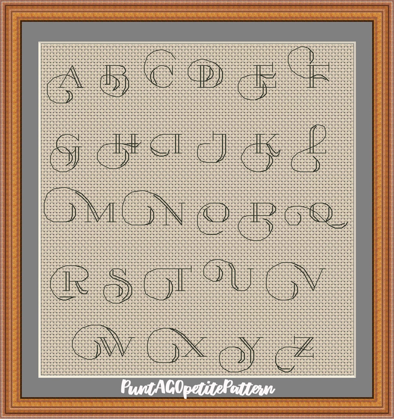 Alphabet Filigree Font Cross Stitch Pdf Pattern - Etsy