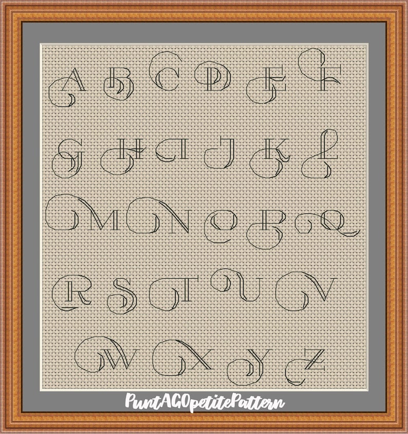 Alphabet Filigree Font Cross Stitch Pdf Pattern - Etsy
