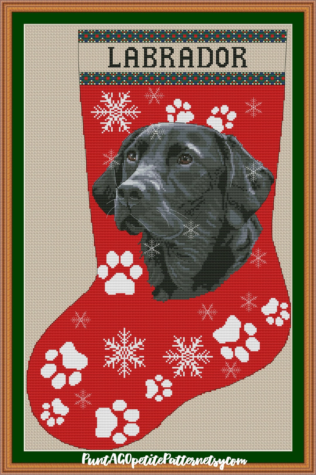 Black Labrador Christmas Stocking Cross Stitch Pdf Pattern - Etsy