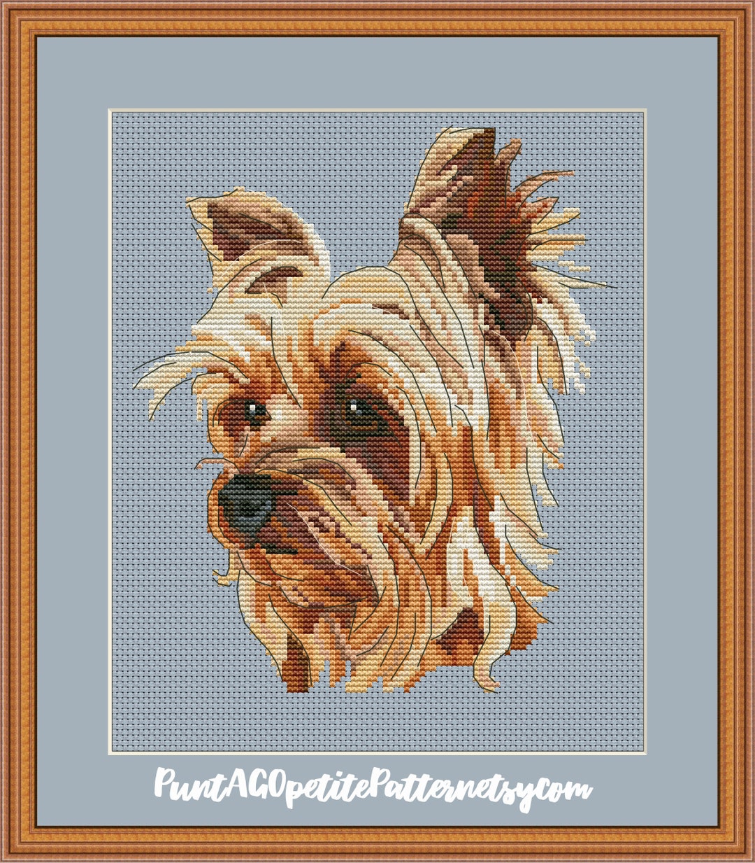 Yorkie Portrait Cross Stitch Pdf Pattern - Etsy