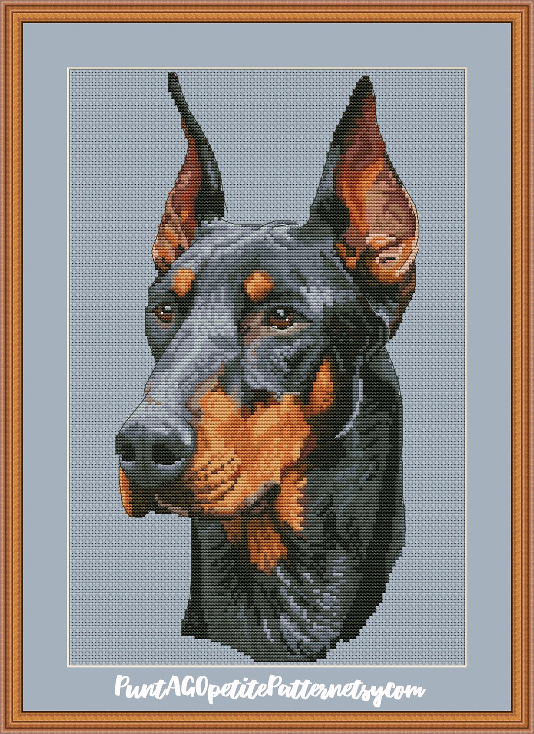 Doberman Portrait Cross Stitch Pdf Pattern - Etsy