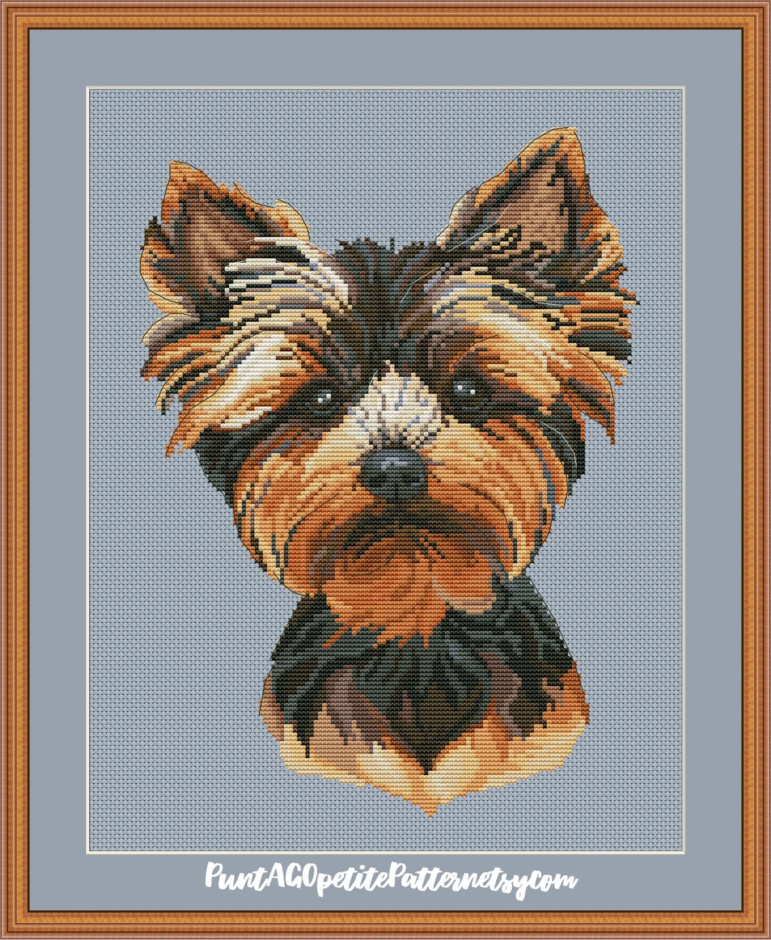 Yorkie Portrait Cross Stitch Pdf Pattern - Etsy