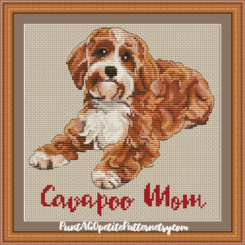 Cavapoo Mom Cross Stitch Pdf Pattern | Etsy