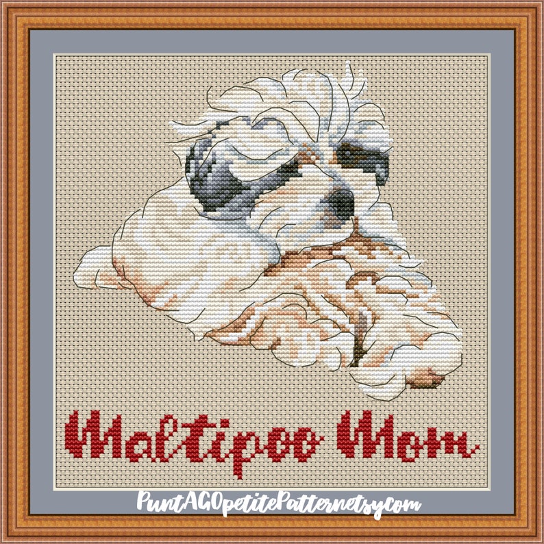 Maltipoo Mom Cross Stitch Pdf Pattern - Etsy