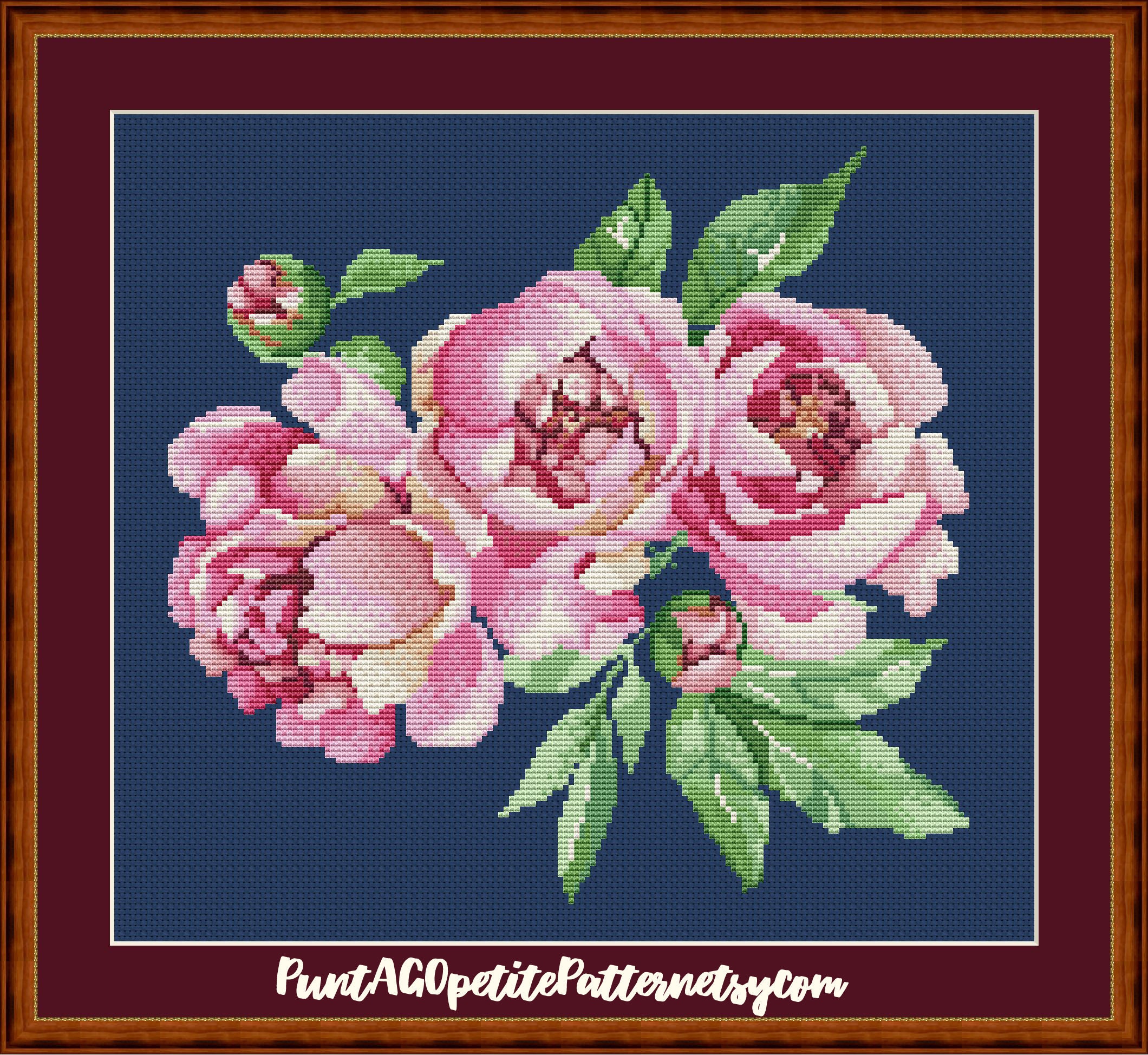Pink Peony Cross Stitch Pattern - Etsy