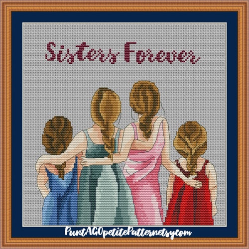 Sisters Forever Cross Stitch Pdf Pattern | Etsy