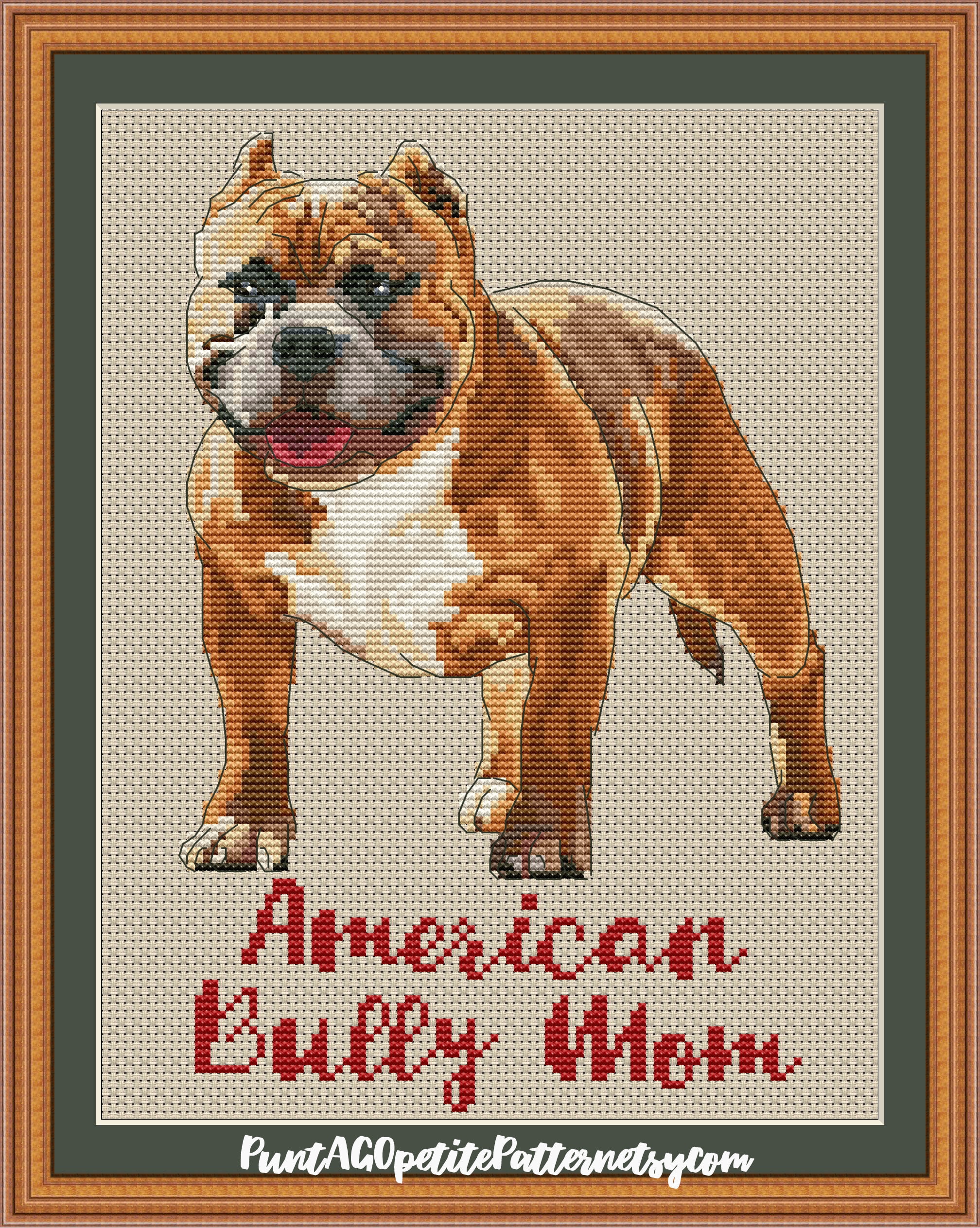 American Bully Mom Cross Stitch Pdf Pattern - Etsy
