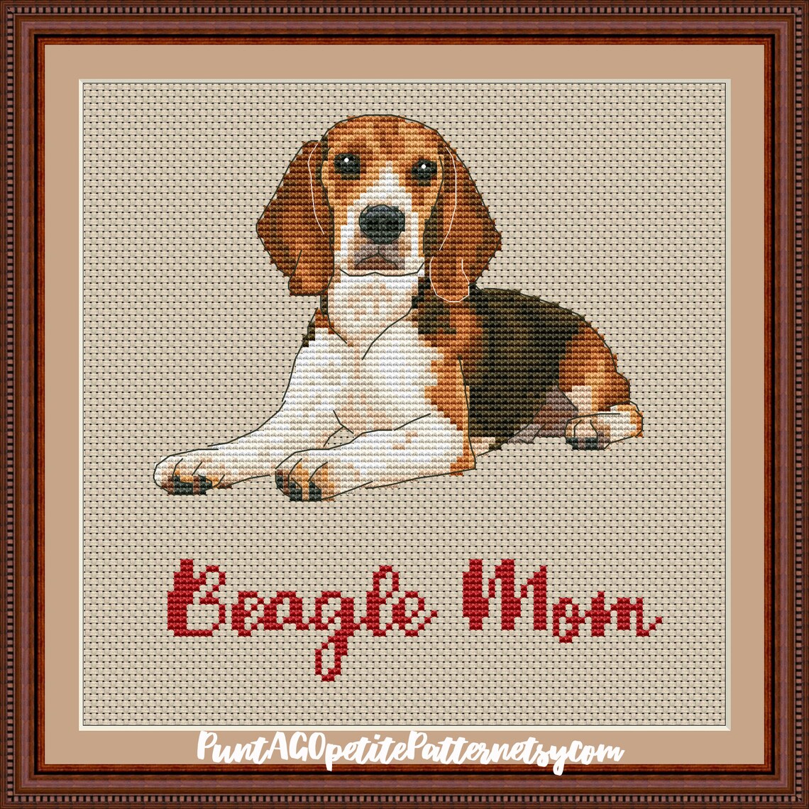 Beagle Mom Cross Stitch Pdf Pattern | Etsy
