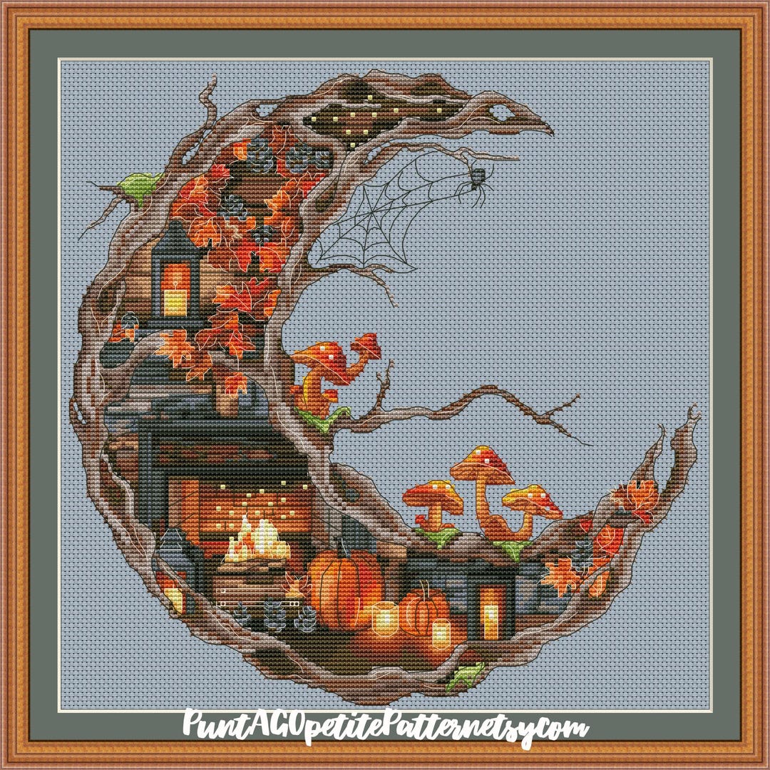 Fairy Tale Fall Halloween Cross Stitch Pdf Pattern - Etsy
