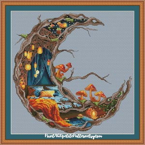 Fairy Tale Fall Halloween Cross Stitch Pdf Pattern - Etsy