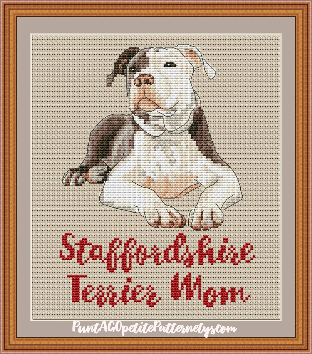Staffordshire Terrier Mom Cross Stitch Pdf Pattern - Etsy