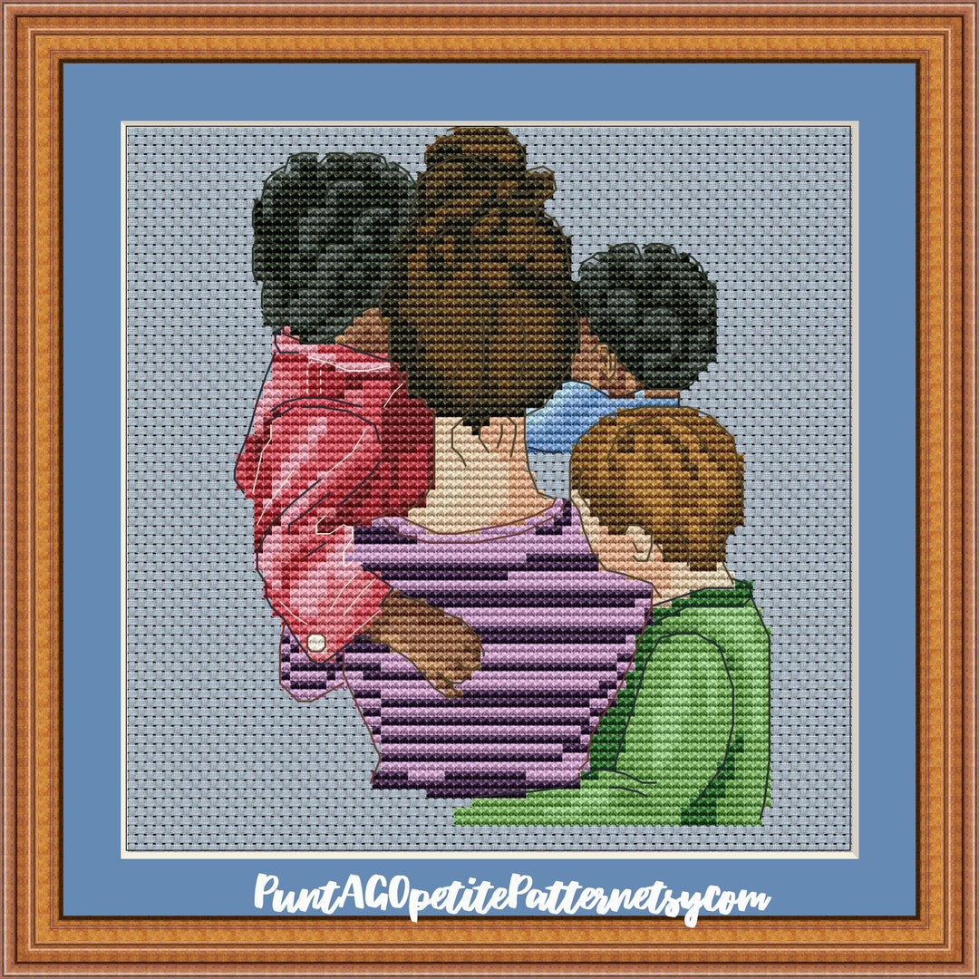Mom of Three Cross Stitch Pdf Pattern - Etsy
