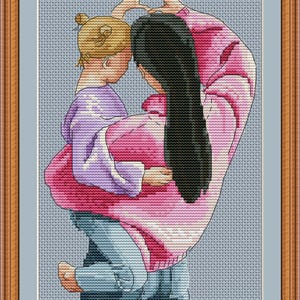 Mother and Daughter Cross Stitch Pdf Pattern - Etsy