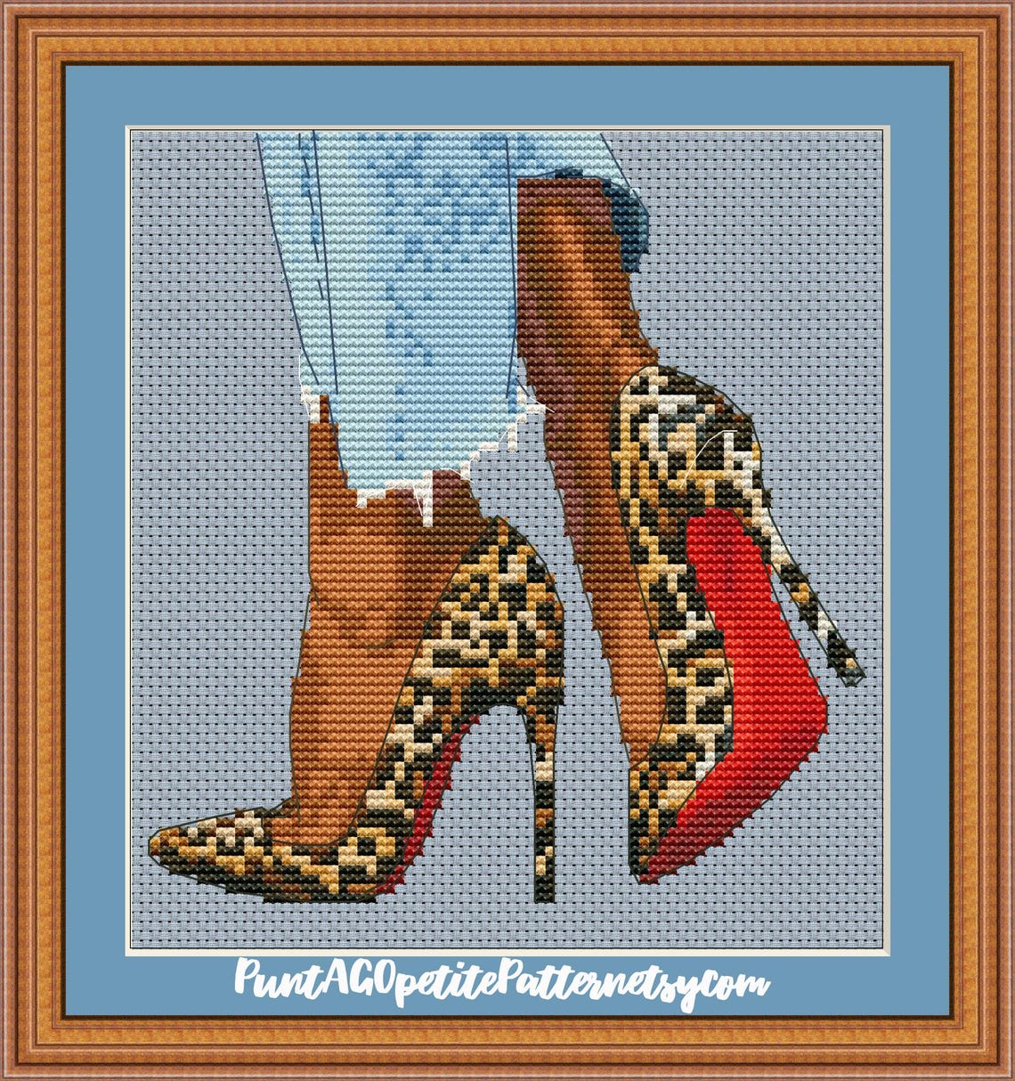 Leopard High Heel Shoes Cross Stitch Pdf Pattern - Etsy