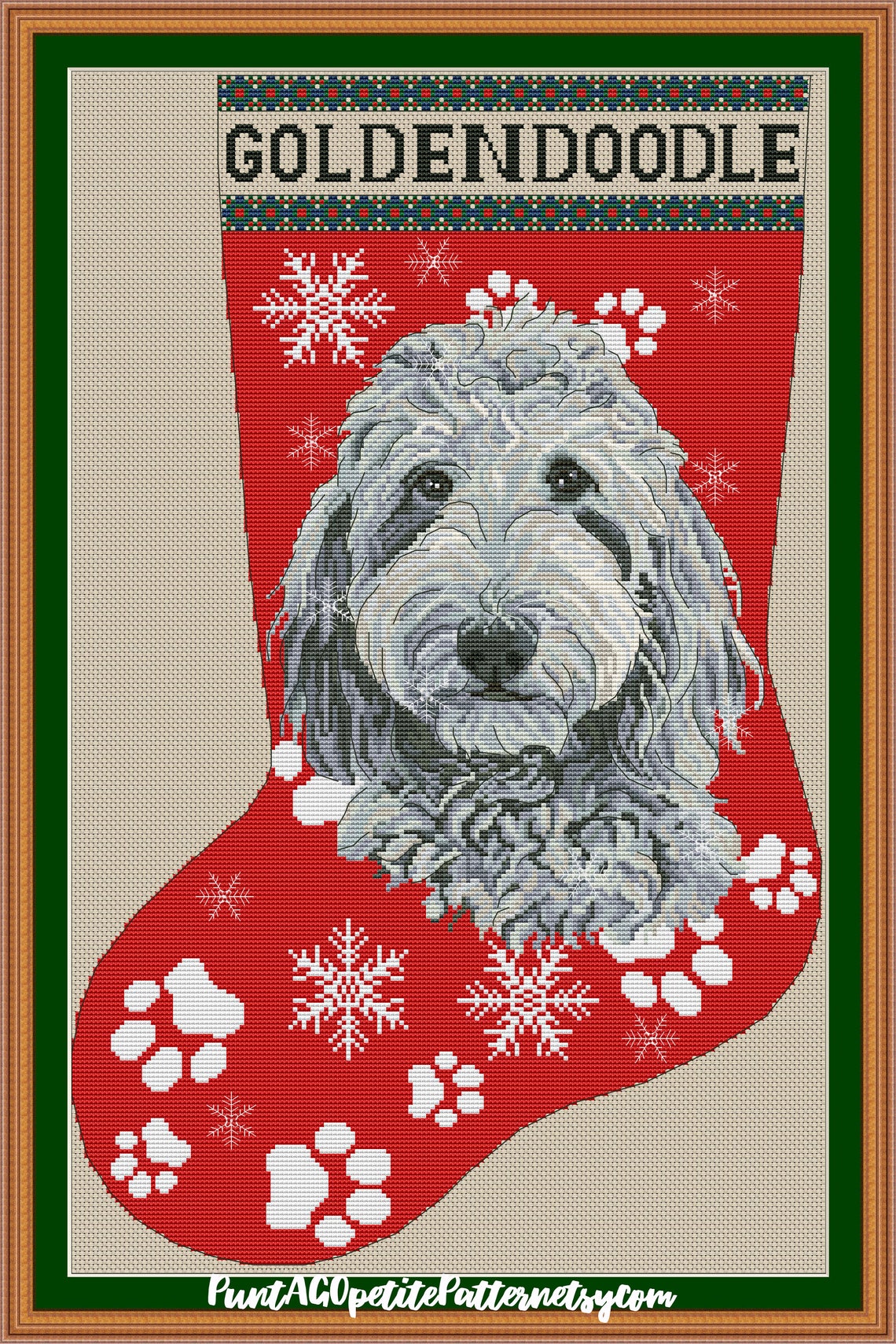 Goldendoodle Portrait Cross Stitch Pdf Pattern - Etsy