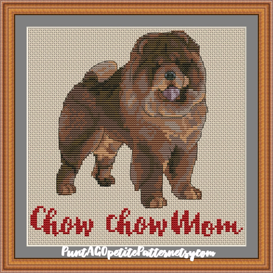 Chocolate Chow Chow Mom Cross Stitch Pdf Pattern - Etsy