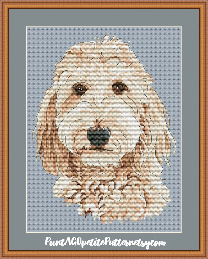 Goldendoodle Portrait Cross Stitch Pdf Pattern - Etsy