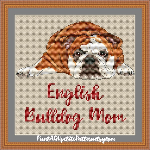 English Bulldog Cross Stitch Pattern - Etsy