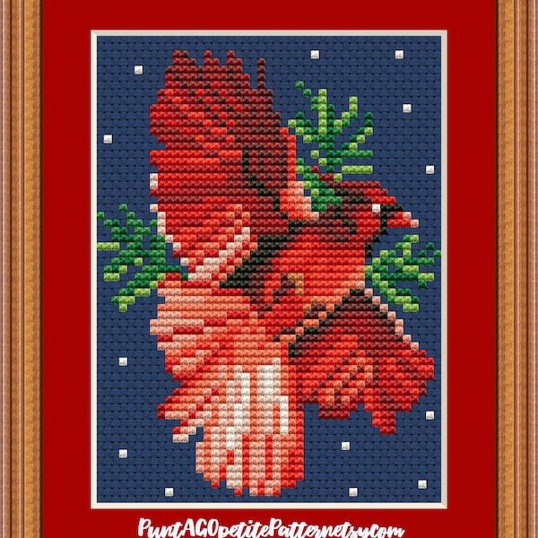 Mini Cardinal Cross Stitch - Etsy