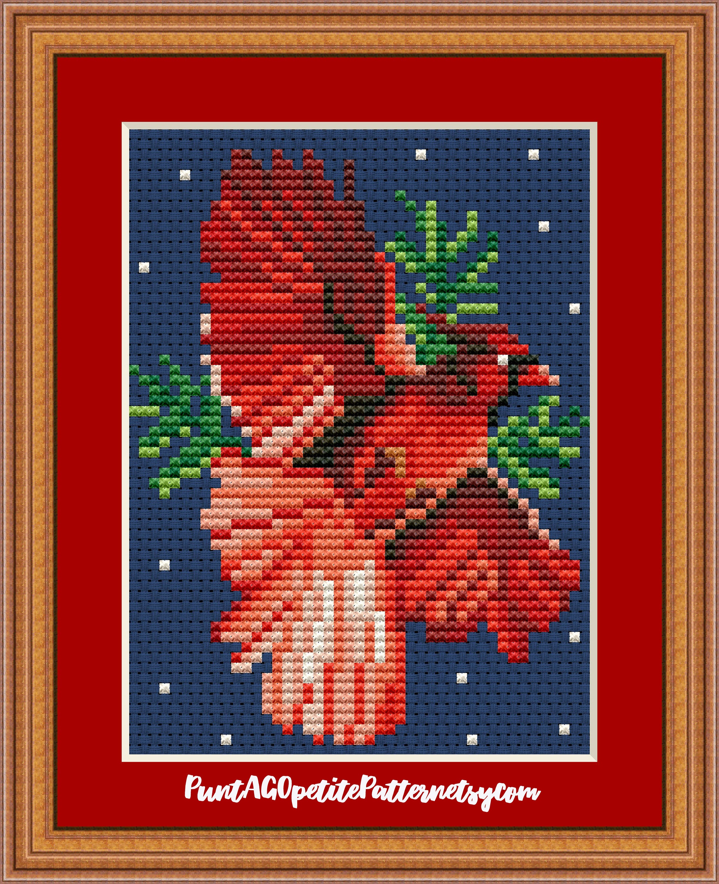 Micro Cardinal Cross Stitch - Etsy