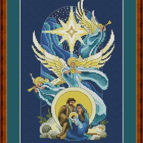 Christmas Cross Stitch Pattern Modern Religious Nativity Scene - Etsy