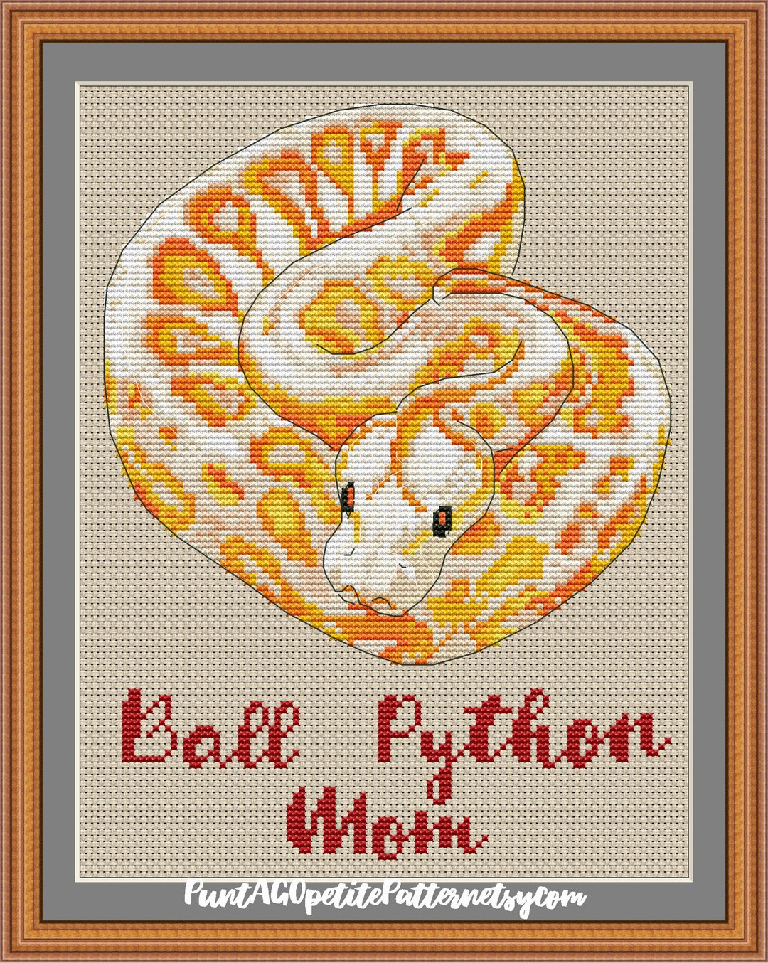 Ball Python Mom Cross Stitch Pdf Pattern - Etsy
