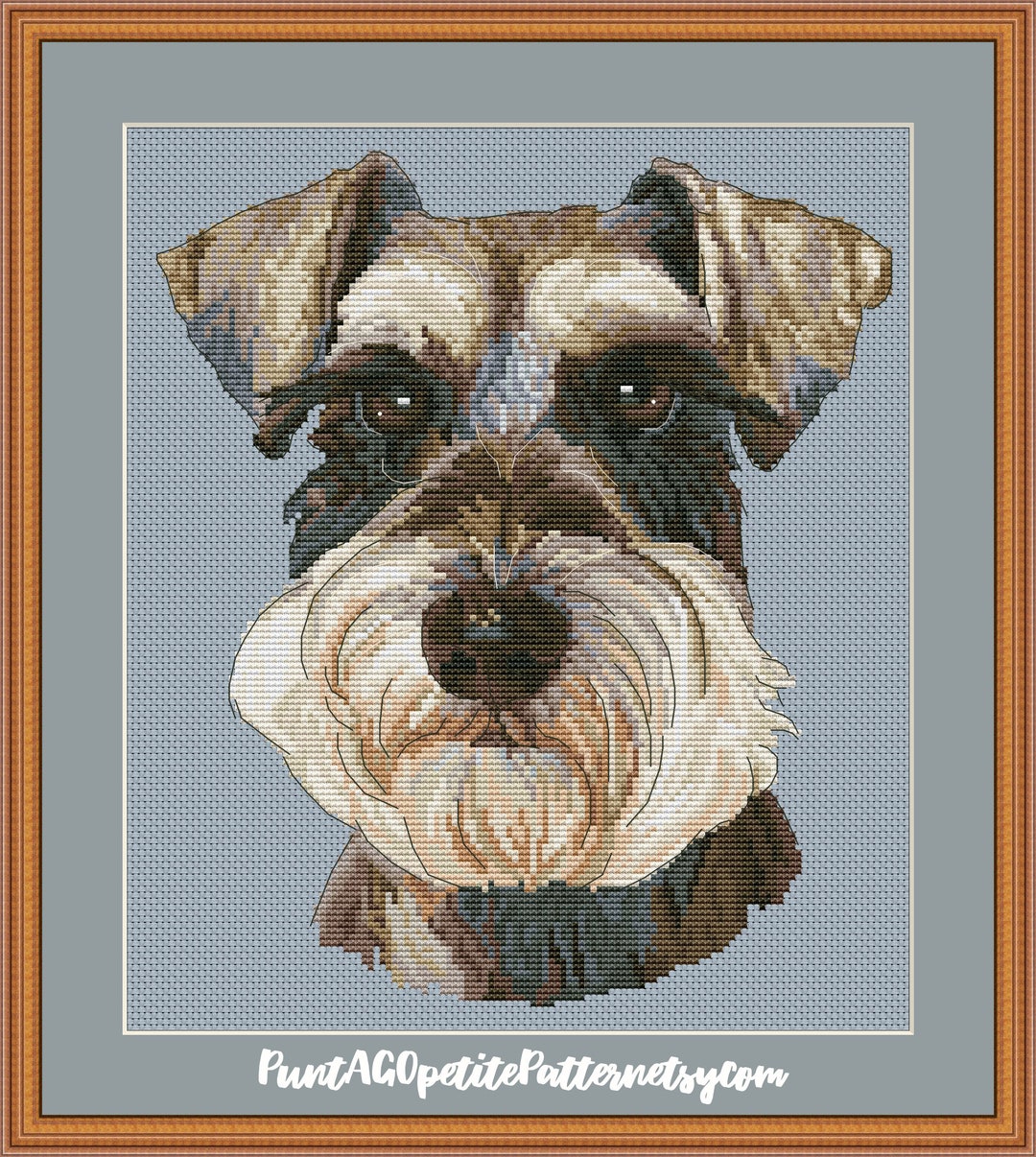 Miniature Schnauzer Portrait Cross Stitch Pdf Pattern - Etsy