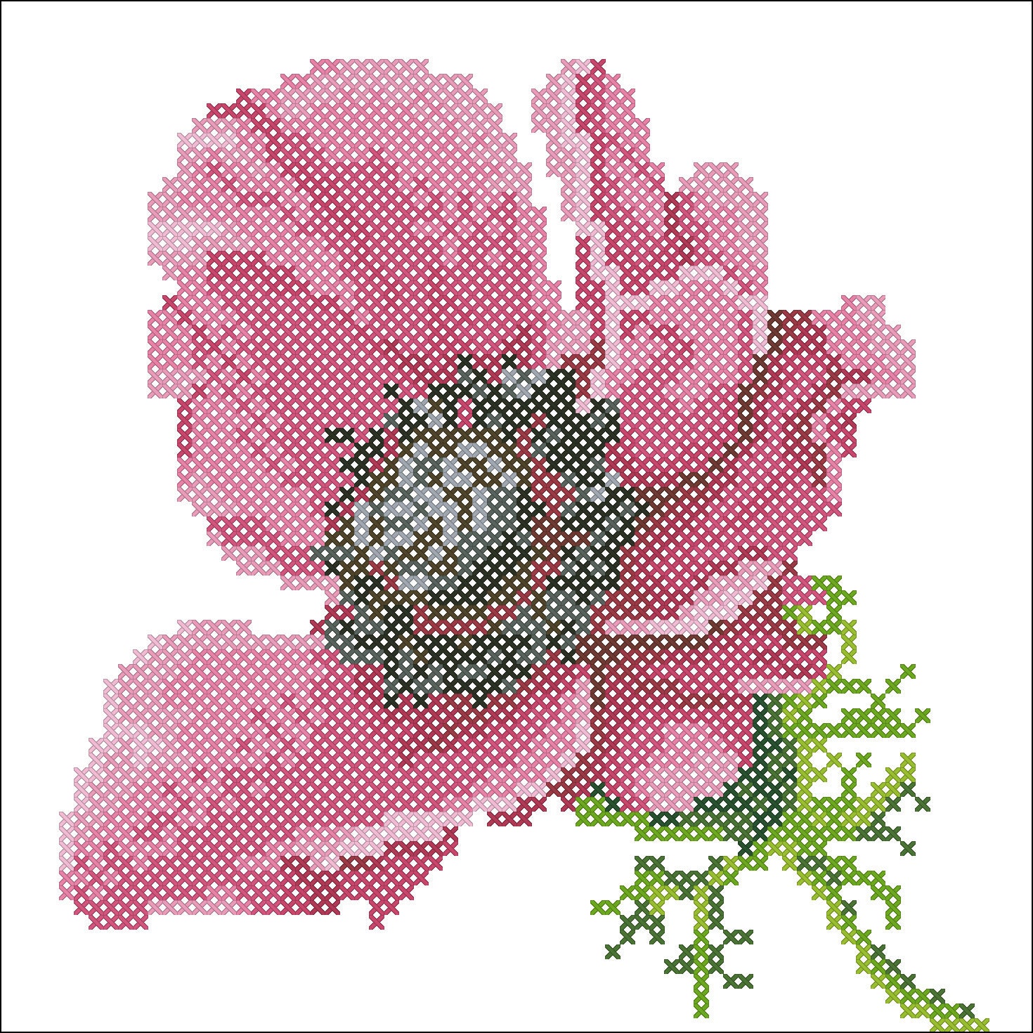 Mini Cross Stitch Pink Anemone Pdf Pattern - Etsy