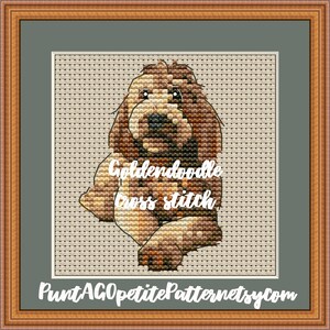 Goldendoodle Mini Cross Stitch Pdf Pattern - Etsy
