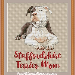 Staffordshire Terrier Mom Cross Stitch Pdf Pattern - Etsy