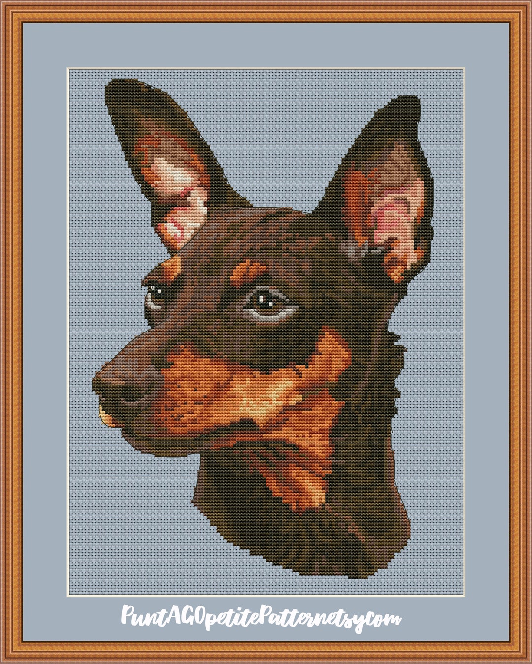 Miniature Pinscher Portrait Cross Stitch Pdf Pattern - Etsy