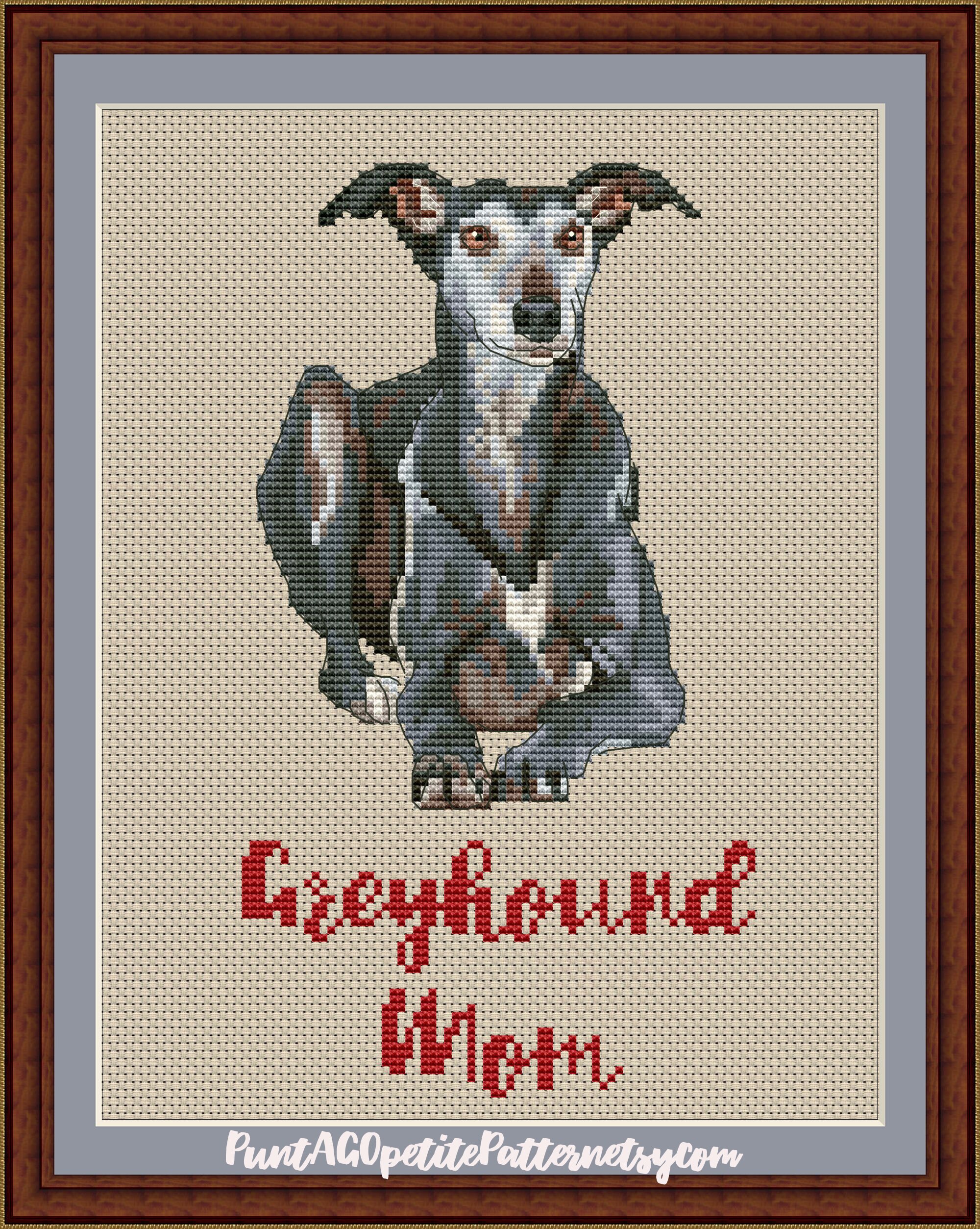 Lurcher mom cross stitch pdf pattern Sewing & Needlecraft Patterns etna ...
