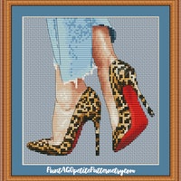 High Heel Shoe Raw Edge Applique Design - Etsy