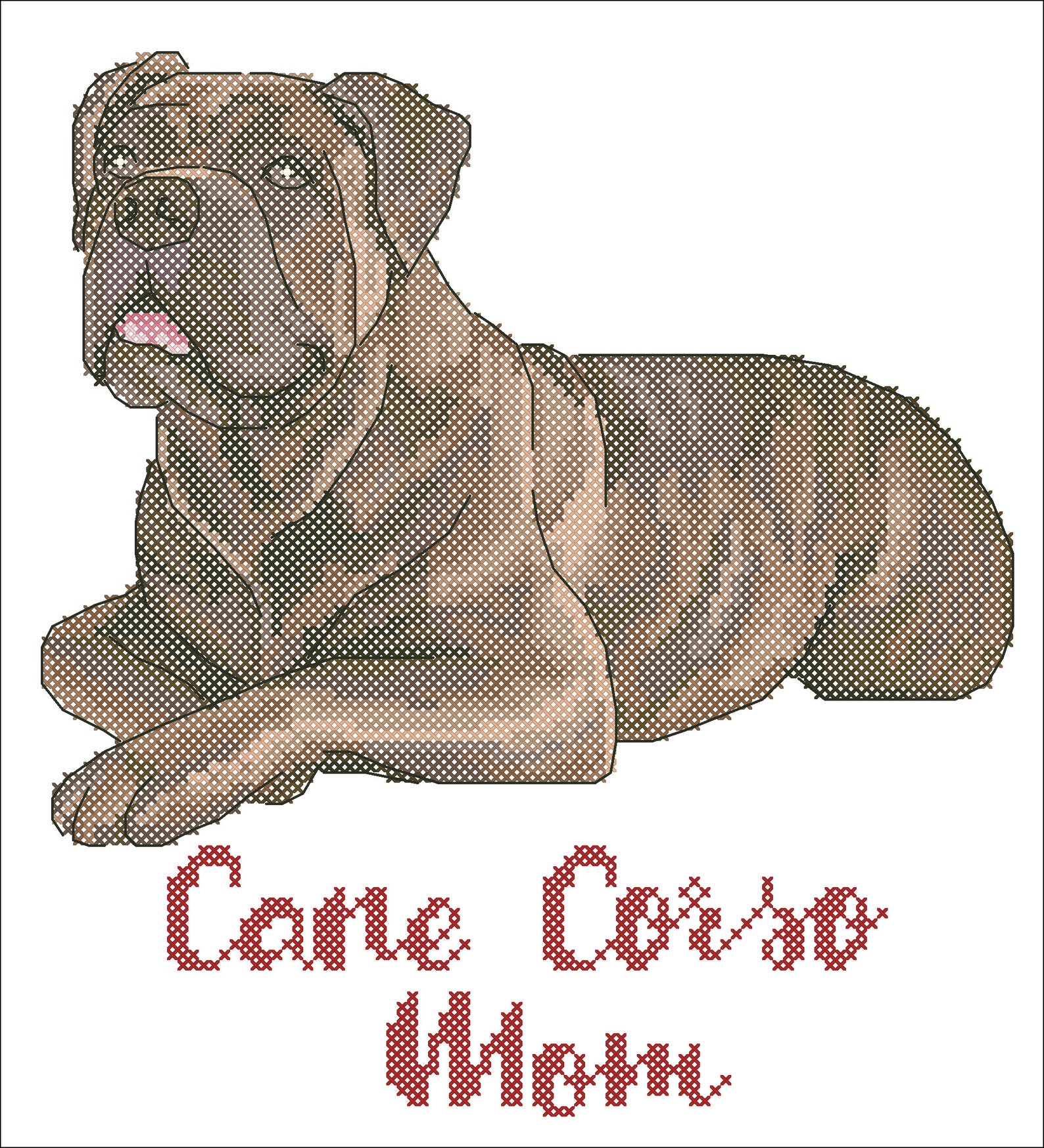 Cane Corso Mom Cross Stitch Pdf Pattern Italian Mastiff - Etsy