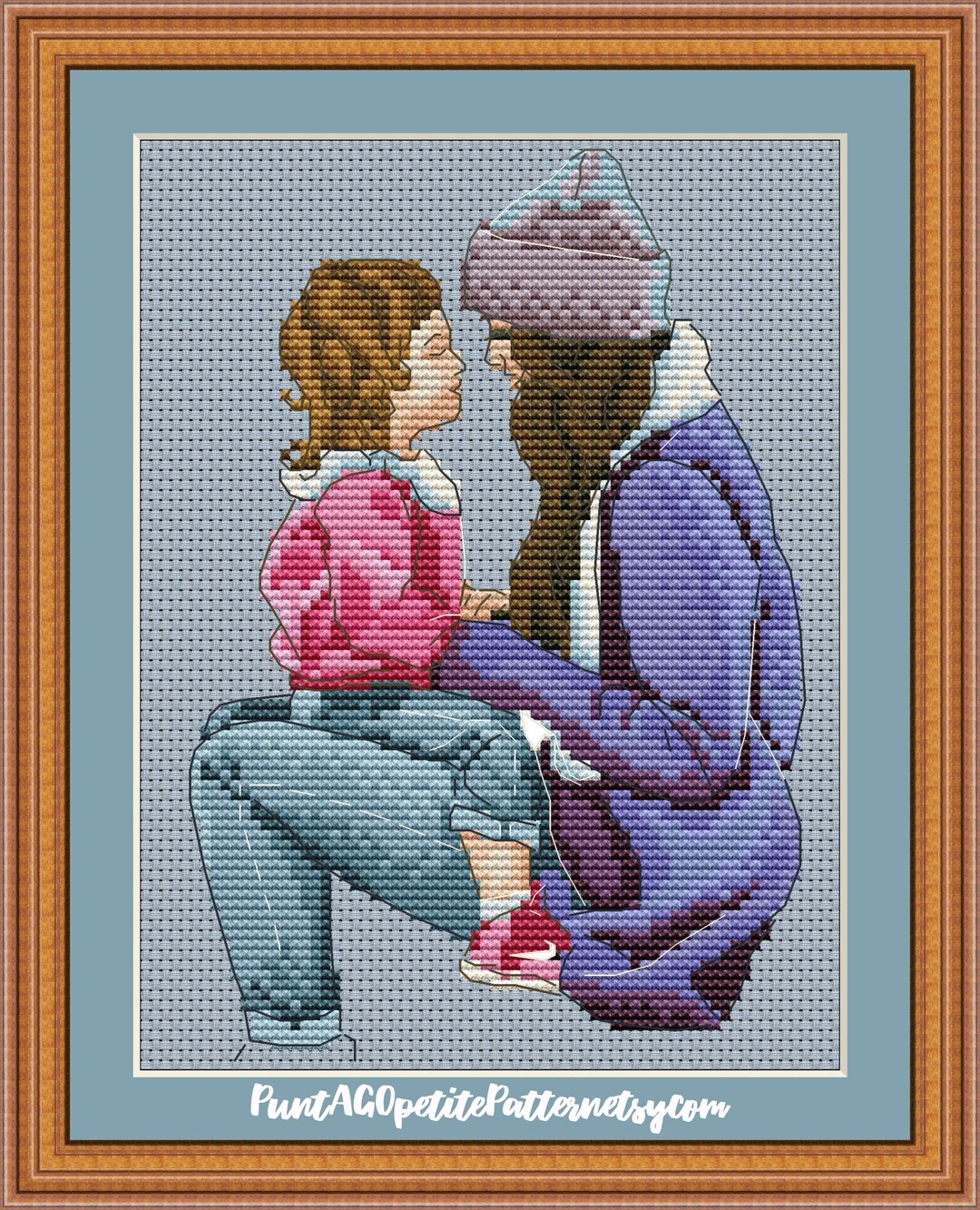 Mom With Daughter Cross Stitch Pdf Pattern - Etsy