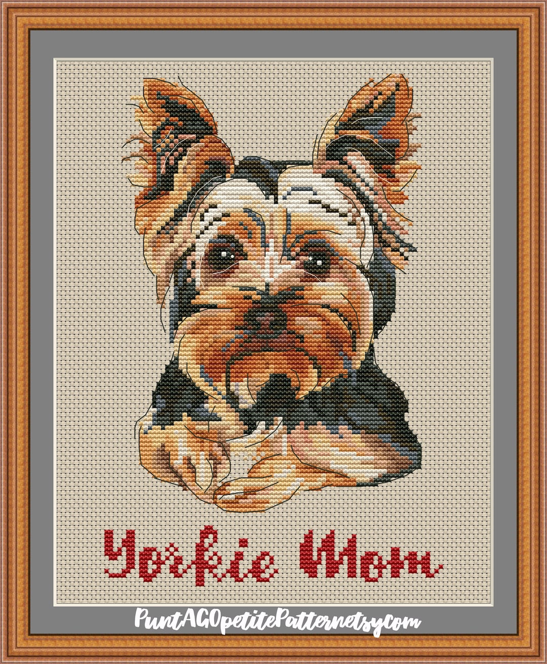 Yorkie Mom Cross Stitch Pdf Pattern Yorkshire Terrier - Etsy