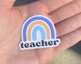 CUSTOM Rainbow Teacher Sticker Teacher Gift Personalized Teacher ...