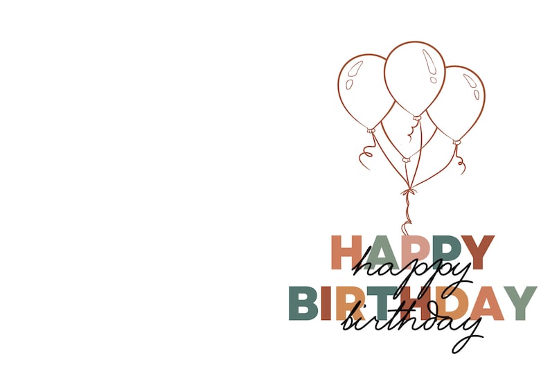 Happy Birthday Boho Style Printable, Instant Download, Printable ...