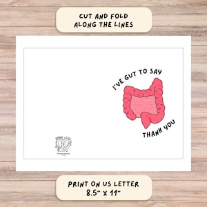 I've Gut to Say Thank You Thank You Card Greeting Card Medical ...