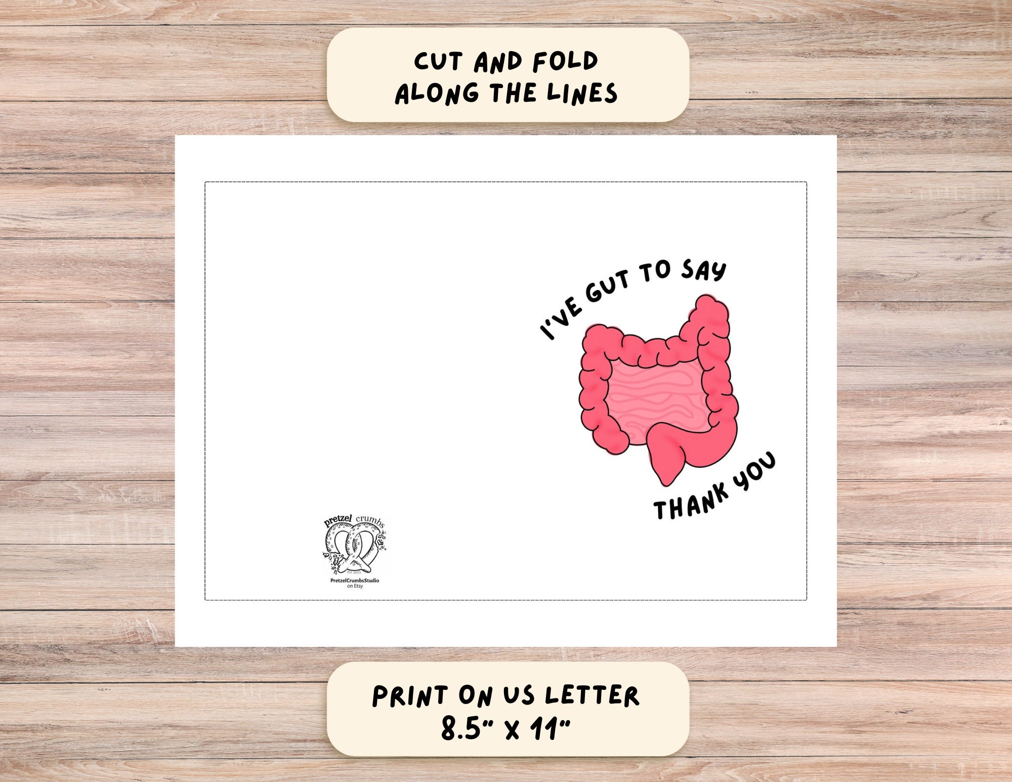I've Gut to Say Thank You Thank You Card Greeting Card Medical ...