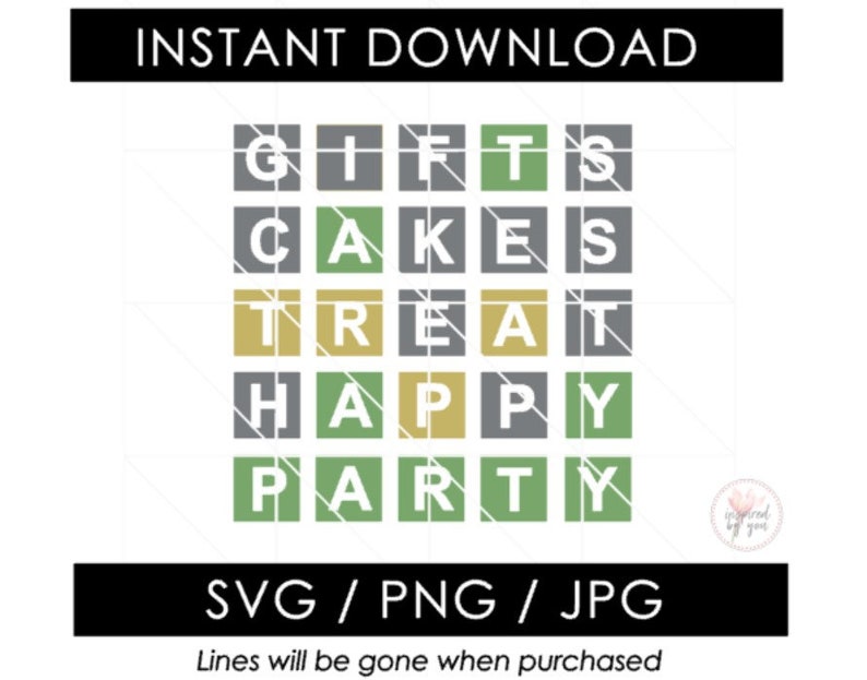 Wordle Happy Birthday Party Popular Design SVG Cakes Gifts | Etsy