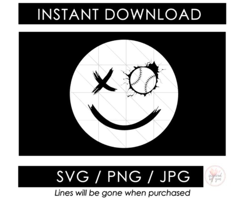 Baseball Smiley Face SVG | Softball Mom Dad Fan PNG | Dead Eye Nirvana ...