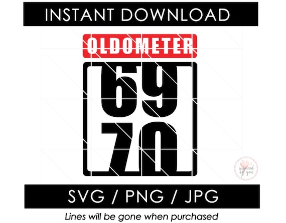 70th Birthday SVG Oldometer Oldometre 1952 Seventy | Etsy