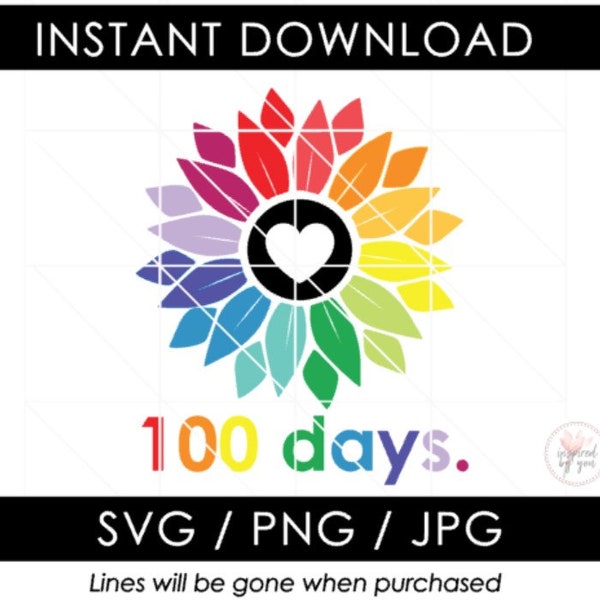 100 Days of School Heart Rainbow Svg - Etsy