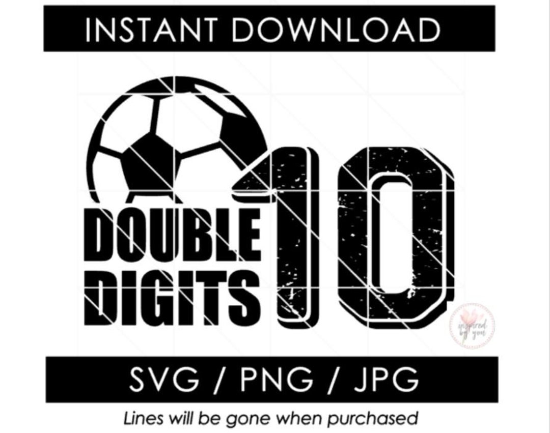 10th Birthday Soccer Distressed SVG | Double Digits PNG | 10th Birthday ...