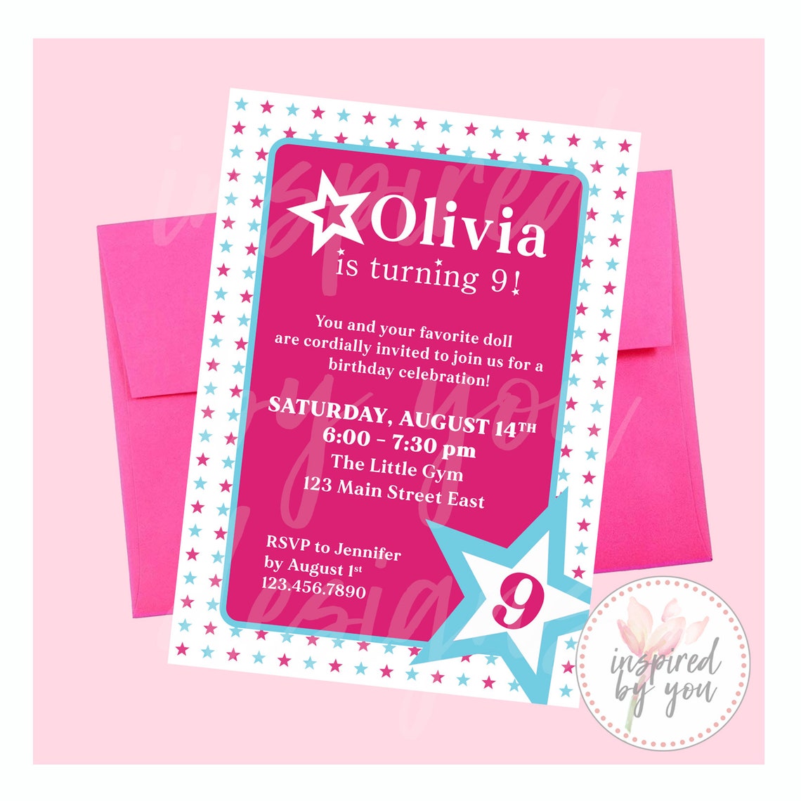 Star Invitation | America Birthday Invite | Sleepover Party Store | Red ...